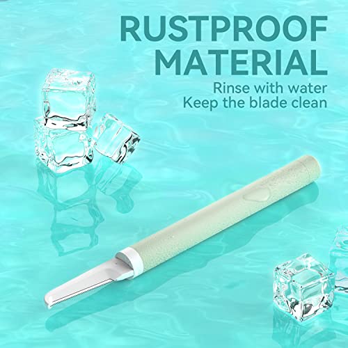 Dermaplaning Tool for Women Face Exfoliation, Durable Eyebrow Razors with 4 Replaceable Blades, Face Razors for Women Peach Fuzz and Dead Skin, Green