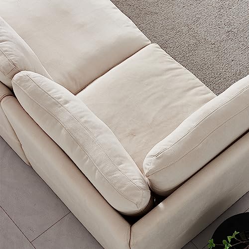 YUNLife&Home Free Combination Modular Sectional Sofa with Reversible Chaise,Down Filled Upholstered U-Shaped 6-Seat Corner Couch w/Moveable Ottoman,Comfy Oversized Sofá for Living Room