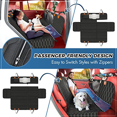 Chumajor 6-in-1 Dog Car Seat Cover for Back Seat,60/40 Split 100% Waterproof Dog Hammock for Car,Trucks Suvs-Scratchproof Nonslip Back Seat Protector for Dog