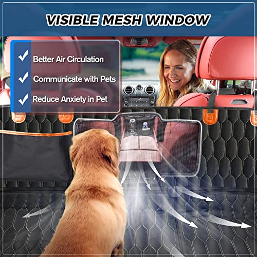 Chumajor 6-in-1 Dog Car Seat Cover for Back Seat,60/40 Split 100% Waterproof Dog Hammock for Car,Trucks Suvs-Scratchproof Nonslip Back Seat Protector for Dog