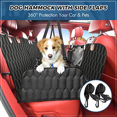 Chumajor 6-in-1 Dog Car Seat Cover for Back Seat,60/40 Split 100% Waterproof Dog Hammock for Car,Trucks Suvs-Scratchproof Nonslip Back Seat Protector for Dog