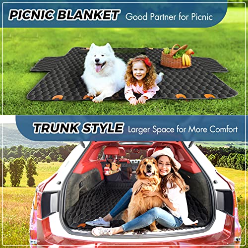 Chumajor 6-in-1 Dog Car Seat Cover for Back Seat,60/40 Split 100% Waterproof Dog Hammock for Car,Trucks Suvs-Scratchproof Nonslip Back Seat Protector for Dog