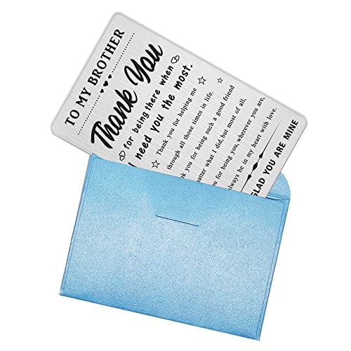 LGQDYMZ Brother Birthday Card Gifts, Thank You Brother Engraved Wallet Card Idea Presents