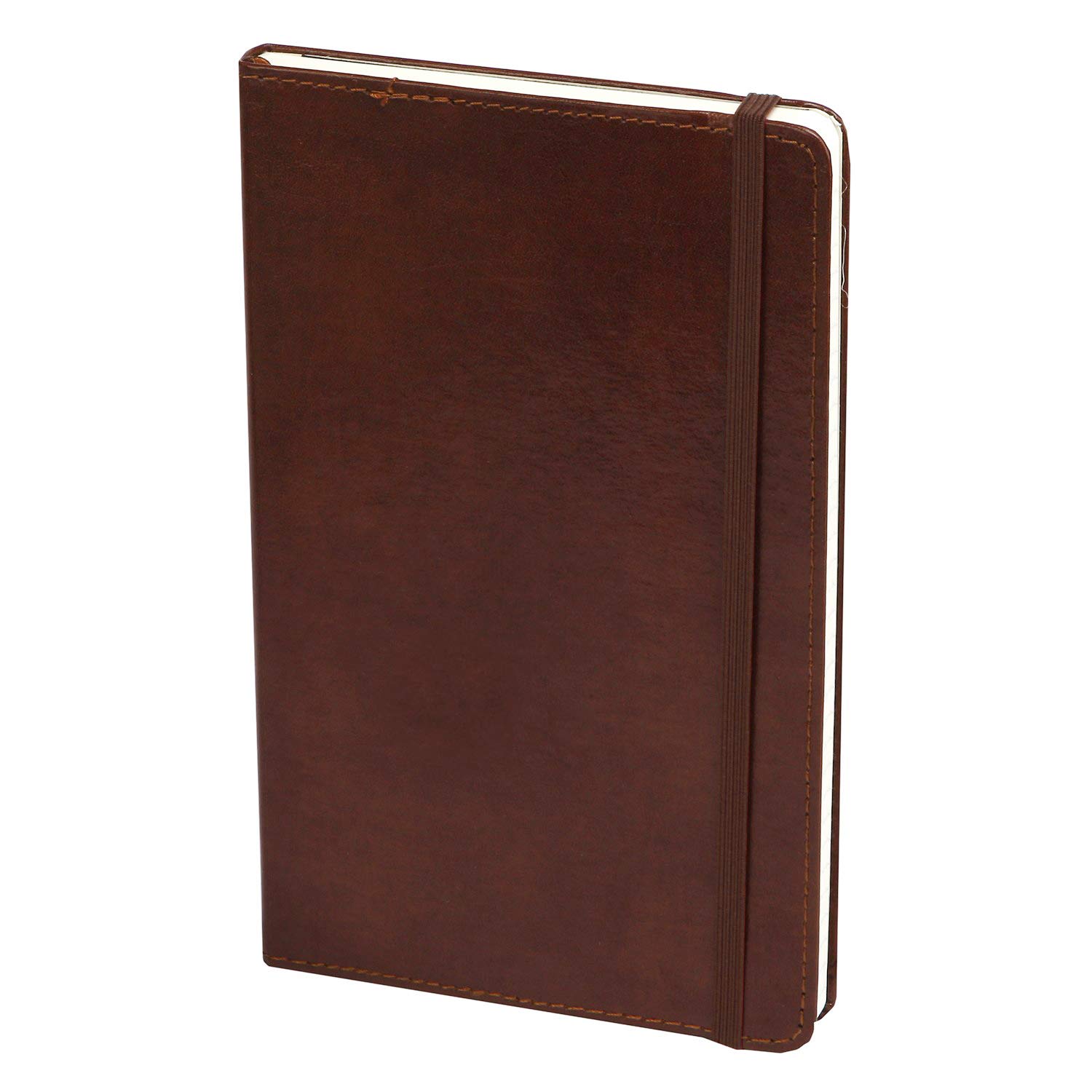 C.R. Gibson MJ5-4792 Brown Bonded Leather Notebook with 240 Ruled Pages, 5" W x 8.25" H