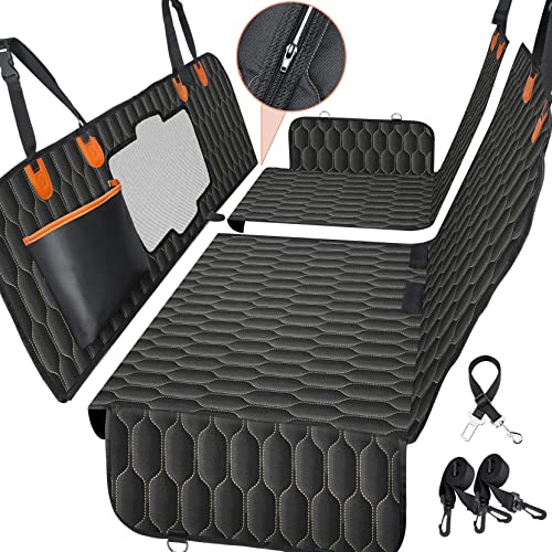 Chumajor 6-in-1 Dog Car Seat Cover for Back Seat,60/40 Split 100% Waterproof Dog Hammock for Car,Trucks Suvs-Scratchproof Nonslip Back Seat Protector for Dog