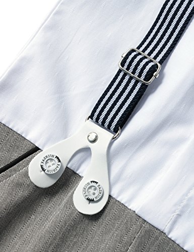 HeMarIsle HMD Baby Boy Gentleman White Shirt Bowtie Tuxedo Onesie Jumpsuit Overall Romper(0-18M) … (A Grey, 70(3-6 Month))