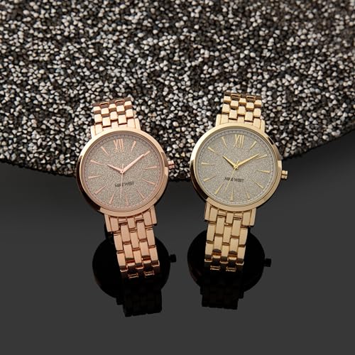 Nine West Women's Gold-Tone Bracelet Watch, NW/2402GLGB