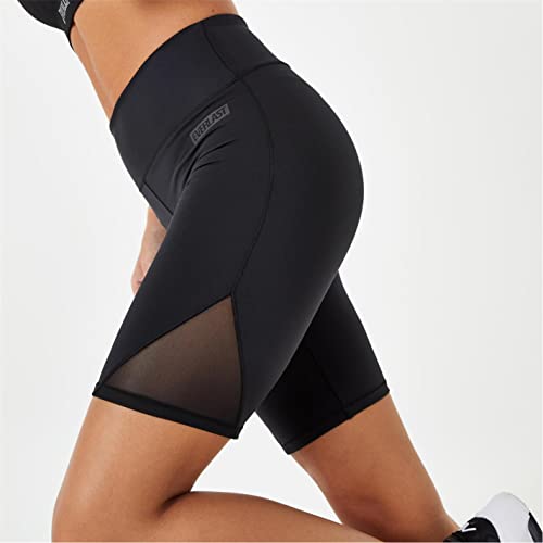 Everlast Womens Mesh Cycling Shorts Elastic Waistband Black M