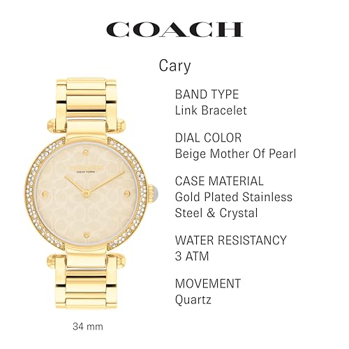 Coach Cary Women's Watch | Premium Fashion Timepiece for Her - Perfect for Day and Night | Water Resistant (Model 14504183)