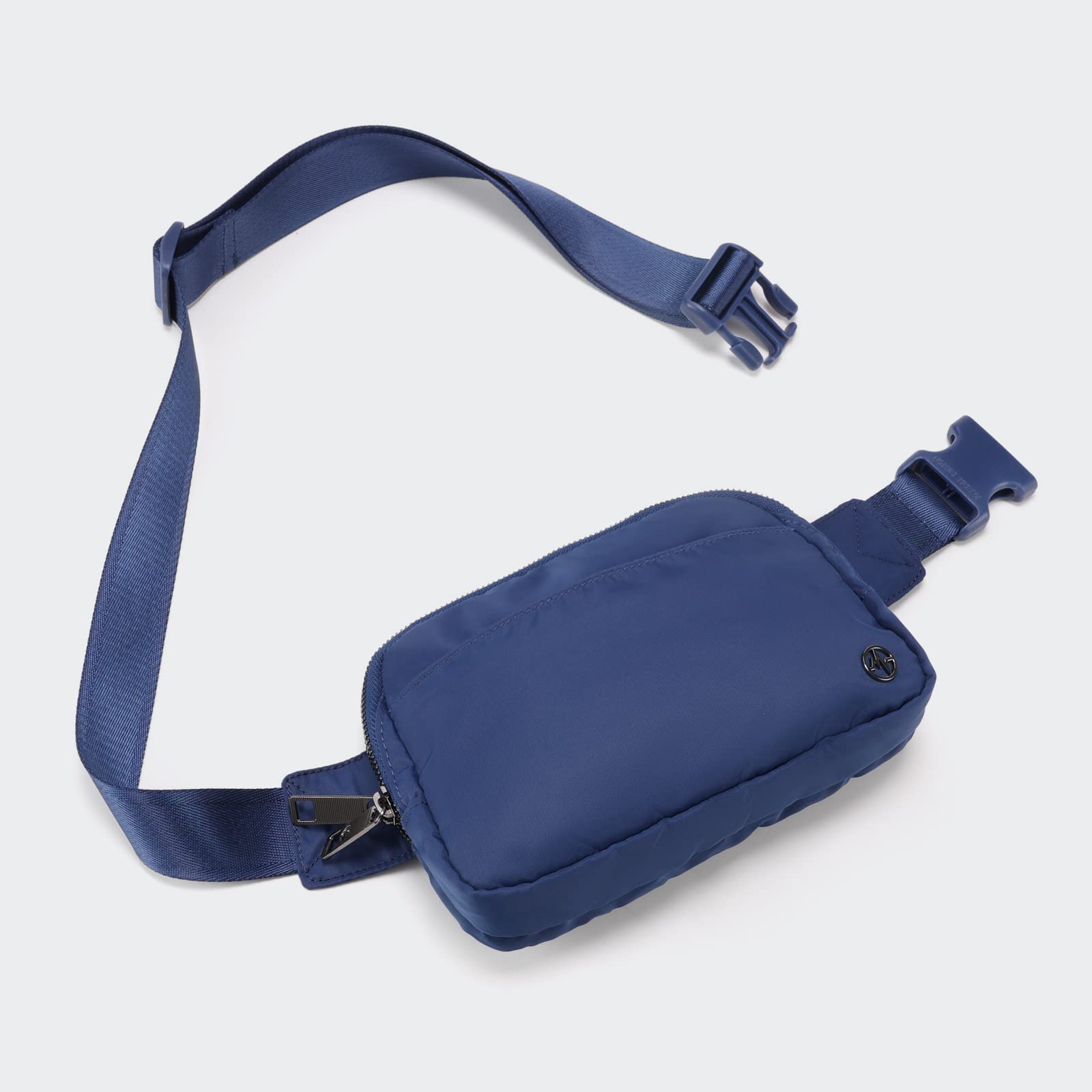Pander Everywhere Belt Bag for Women, 5 Zipper Pockets Nylon Crossbody Fanny Pack Purse (Blue Perennial)