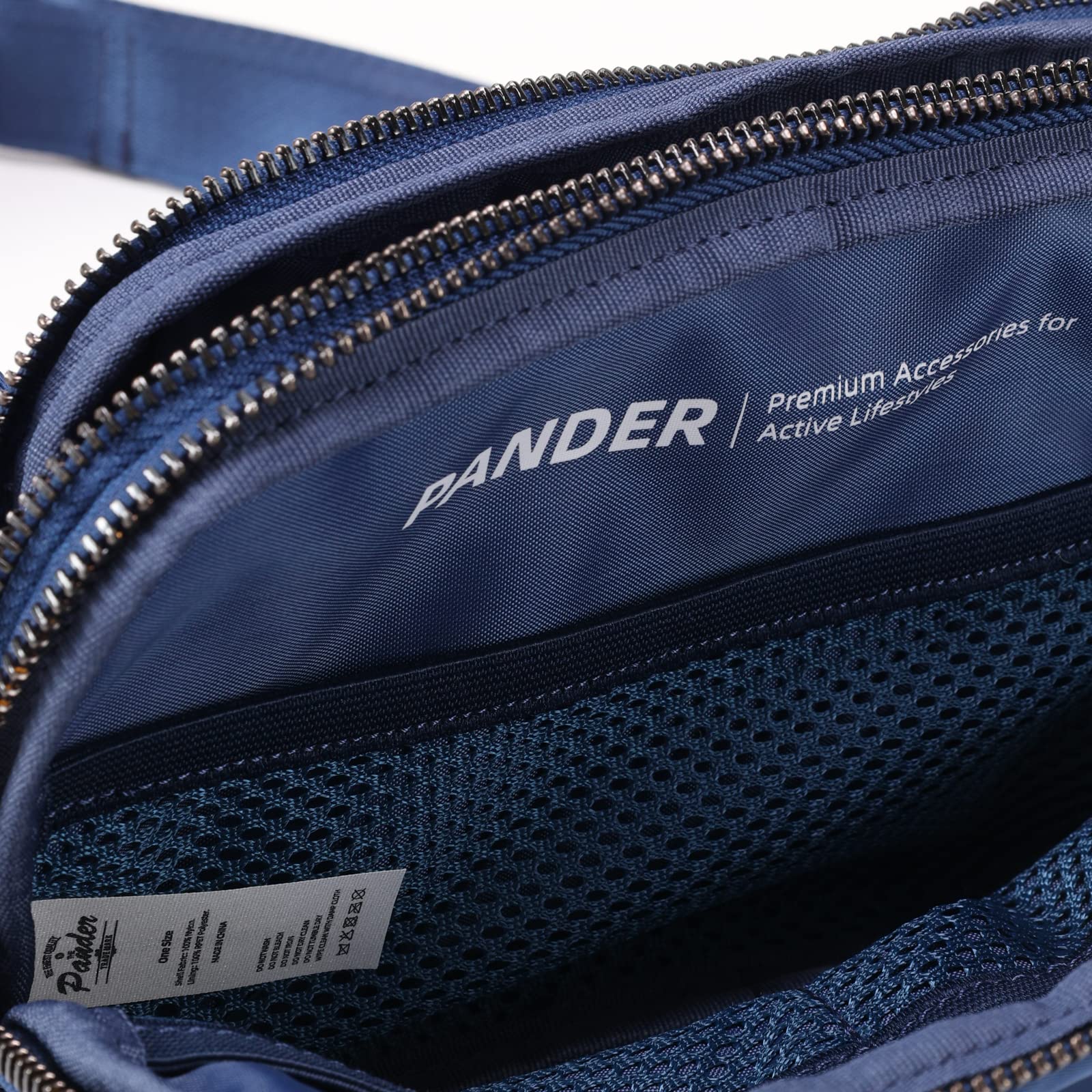 Pander Everywhere Belt Bag for Women, 5 Zipper Pockets Nylon Crossbody Fanny Pack Purse (Blue Perennial)