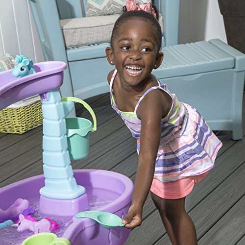 Step2 Rain Showers & Unicorns Water Table – Kids Purple Water Play Table with 13-Pc Unicorn Accessory Set