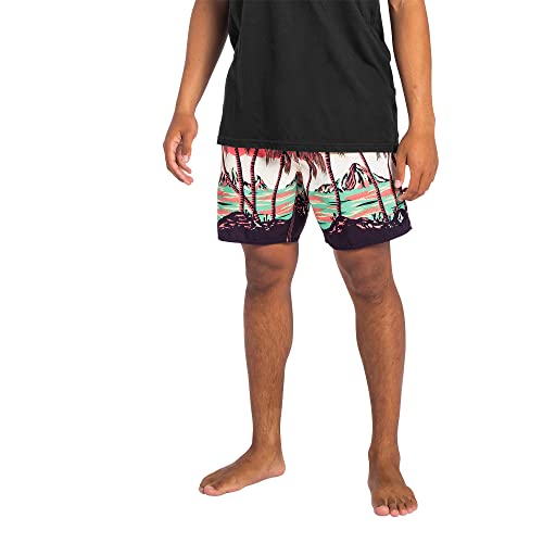 Volcom Men's Standard 17-inch Elastic Waist Surf Swim Trunks, Novelty Living Coral, X-Large