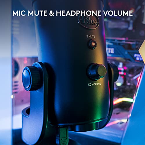 Blue Yeti USB Microphone for PC, Mac, Gaming, Recording, Streaming, Podcasting, Studio and Computer Condenser Mic with Blue VO!CE effects, 4 Pickup Patterns, Plug and Play β Blackout