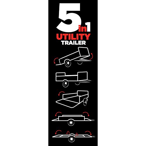 Detail K2 MMT5X7-DUG 5 ft. x 7 ft. Multi Purpose Utility Trailer Kits with Drive Up Gate (Black Powder-Coated)