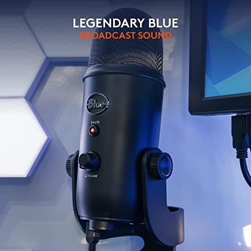 Blue Yeti USB Microphone for PC, Mac, Gaming, Recording, Streaming, Podcasting, Studio and Computer Condenser Mic with Blue VO!CE effects, 4 Pickup Patterns, Plug and Play β Blackout