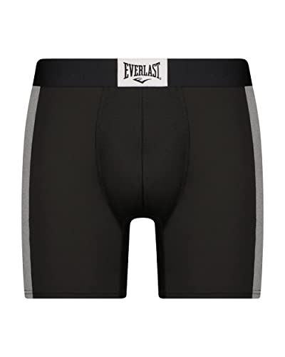 EVERLAST Mens Boxer Briefs, Perfect Boxer Brief for Men Pack of 6 Active Performance Mens Underwear (Small, Red/Charcoal Heather/Light Grey)