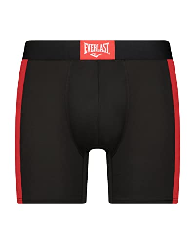 EVERLAST Mens Boxer Briefs, Perfect Boxer Brief for Men Pack of 6 Active Performance Mens Underwear (Small, Red/Charcoal Heather/Light Grey)