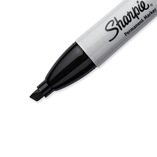 Sharpie 38201 Permanent Marker 5.3Mm Chisel Tip Black Dozen