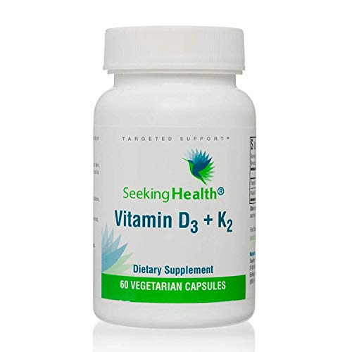 Vitamin D3 + K2 | 5000 IU of D3 (as cholecalciferol) for Optimal Calcium Absorption | 100 mcg of K2 (as menaquinone-7) for Circulatory Health | Supports Bone & Immune Health | 60 Vegetarian Capsules