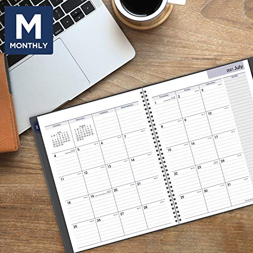 Academic Planner 2021-2022, AT-A-GLANCE Weekly & Monthly Appointment Book & Planner, 8-1/2" x 11", Large, for School, Teacher, DayMinder, Charcoal (AYC52045)