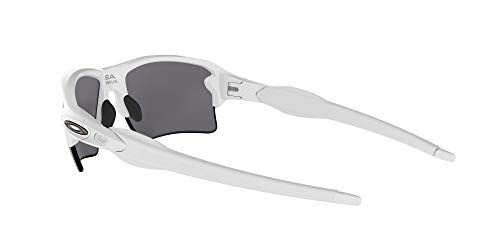 Oakley Men's OO9188 Flak 2.0 XL Rectangular Sunglasses, Polished White/Prizm Black Polarized, 59 mm