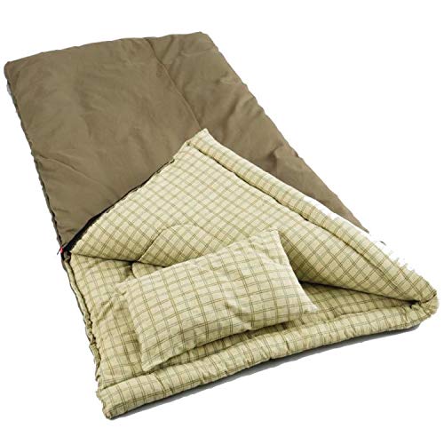 Coleman Big Game 0°F Big & Tall Sleeping Bag, Made from 100% Recycled Material, Cold Weather Adult Sleeping Bag with Sherpa Lining, Fits Campers up to 6'5"