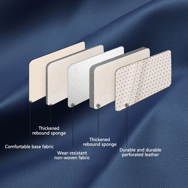 JOJ Car Seat Covers,5 Seat Car Seat Cover,No-Slip Waterproof Breathable Faux Leather Automotive Seat Covers Auto Interior Covers,Full Set,Cream Blue