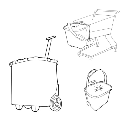 reisenthel carrycruiser - Portable Shopping Trolley with Sturdy Aluminium Frame, Shoulder Strap and Removable Mesh Inner Pocket - Made of Water Resistant Material, Sky Rose, Bohemian