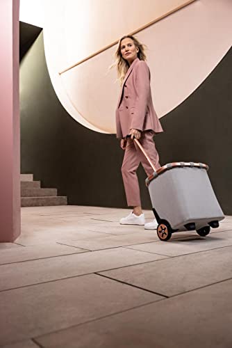 reisenthel carrycruiser - Portable Shopping Trolley with Sturdy Aluminium Frame, Shoulder Strap and Removable Mesh Inner Pocket - Made of Water Resistant Material, Sky Rose, Bohemian