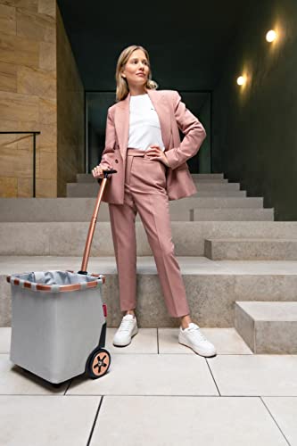 reisenthel carrycruiser - Portable Shopping Trolley with Sturdy Aluminium Frame, Shoulder Strap and Removable Mesh Inner Pocket - Made of Water Resistant Material, Sky Rose, Bohemian