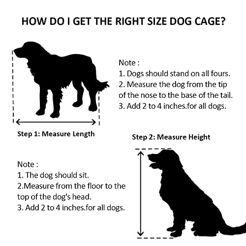 38 inch Heavy Duty Dog Crate | Dog Kennel for Small Medium Large Dog | Strong Metal Escape Proof Dog Cage | Removable Tray & Lockable Wheels