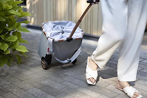 reisenthel carrycruiser - Portable Shopping Trolley with Sturdy Aluminium Frame, Shoulder Strap and Removable Mesh Inner Pocket - Made of Water Resistant Material, Sky Rose, Bohemian