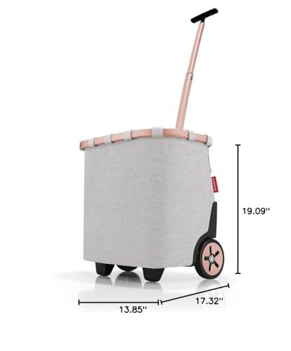 reisenthel carrycruiser - Portable Shopping Trolley with Sturdy Aluminium Frame, Shoulder Strap and Removable Mesh Inner Pocket - Made of Water Resistant Material, Sky Rose, Bohemian