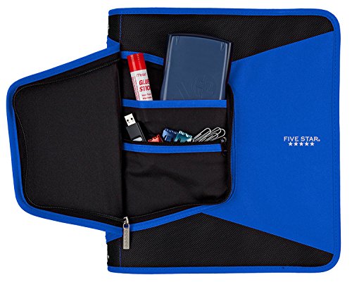 Five Star 1-1/2 Inch Zipper Binder, 3 Ring Binder, 3-Pocket Expanding File, Durable, Color Selected For You (28012)