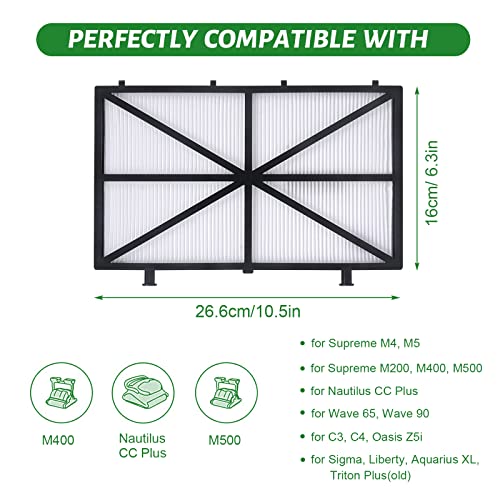 Robotic Pool Cleaner Ultra Fine Filter Compatible with Dolphin Nautilus CC Plus, M400, M500, Ultra Fine Cartridge Filter Panels Replacement, Part 9991432-R4, 4 Pack