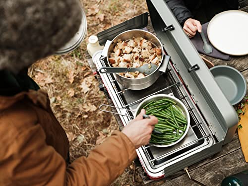 Stanley Base Camp Cook Set for 4 | 21 Pcs Nesting Cookware Made from Stainless Steel & BPA Free Material | Incl Pot, lid, Cutting Board, Spatula, Plates, Spoons, Forks, Bowls, Dish Rack, Trivet