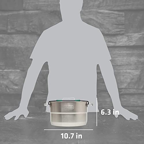 Stanley Base Camp Cook Set for 4 | 21 Pcs Nesting Cookware Made from Stainless Steel & BPA Free Material | Incl Pot, lid, Cutting Board, Spatula, Plates, Spoons, Forks, Bowls, Dish Rack, Trivet