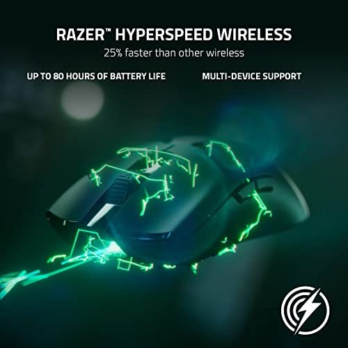 Razer Viper V2 Pro HyperSpeed Wireless Gaming Mouse: 59g Ultra-Lightweight - Optical Switches Gen-3-30K Optical Sensor - On-Mouse DPI Controls - 80hr Battery - USB Type C Cable Included - White