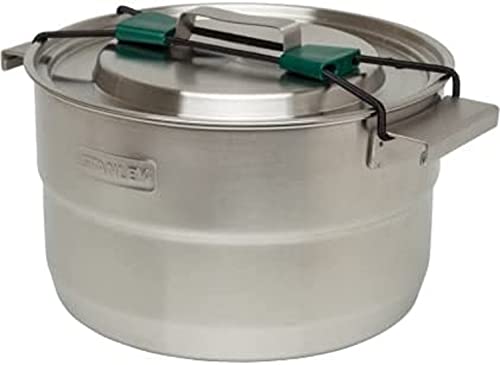 Stanley Base Camp Cook Set for 4 | 21 Pcs Nesting Cookware Made from Stainless Steel & BPA Free Material | Incl Pot, lid, Cutting Board, Spatula, Plates, Spoons, Forks, Bowls, Dish Rack, Trivet