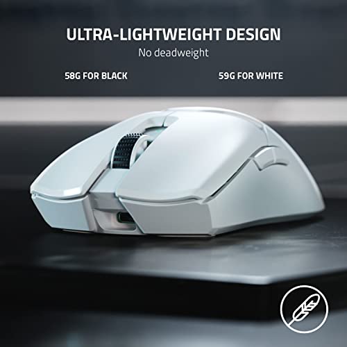 Razer Viper V2 Pro HyperSpeed Wireless Gaming Mouse: 59g Ultra-Lightweight - Optical Switches Gen-3-30K Optical Sensor - On-Mouse DPI Controls - 80hr Battery - USB Type C Cable Included - White