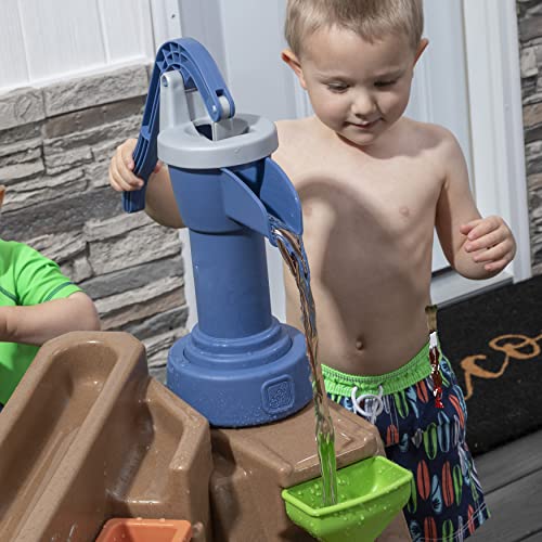 Step2 Pump & Splash Discovery Pond Water Table Outdoor Water Toy with Water Pump, Brown