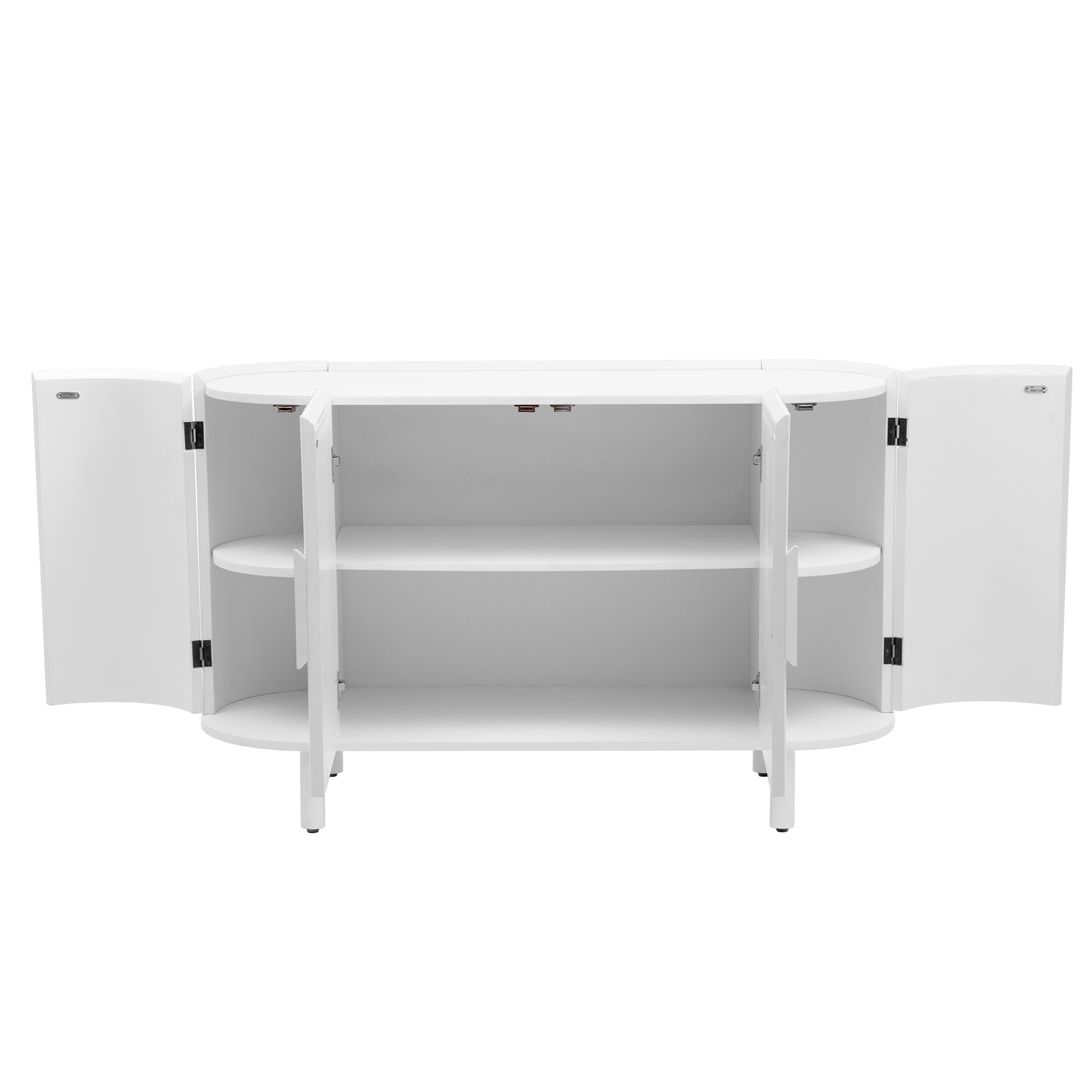 Merax Light Luxury Sideboard with Adjustable Shelves,Suitable for Living Room,Study and Entrance, White