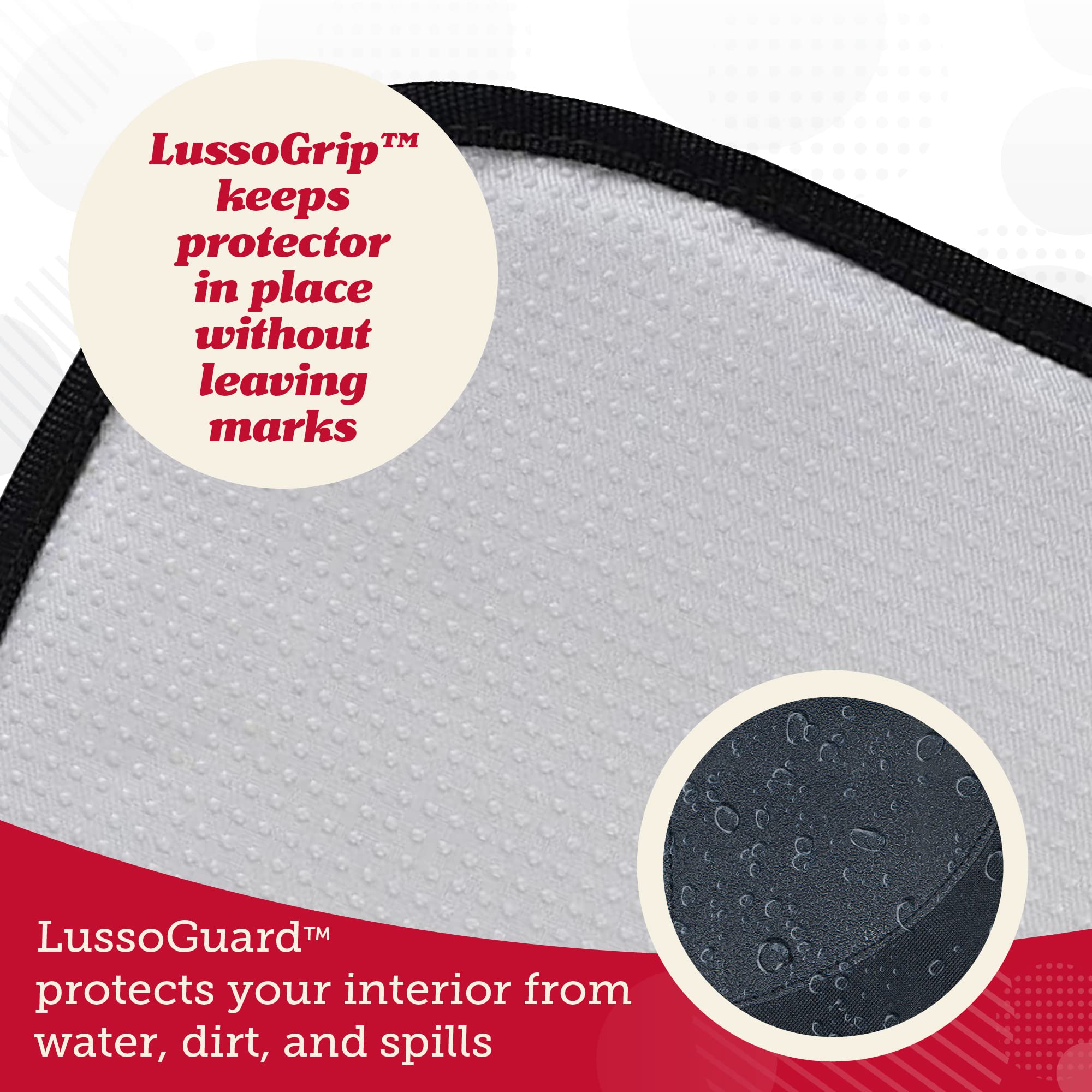 Lusso Gear Car Seat Protector (Value 2 Pack) - Thick Padding - Waterproof Car Mat for Leather Interiors with 2 Mesh Storage Pockets - Non-Slip Tan Child Seat Protector