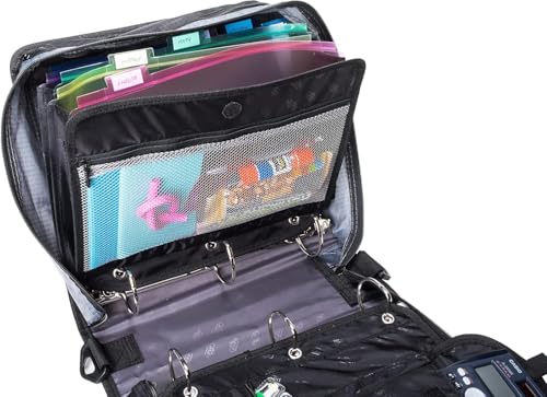 Case-it The Dual Zipper Binder - 2 Inch D-Rings- Includes 5-color Tab Expanding File Folder - 800 Page Capacity - [Pink]