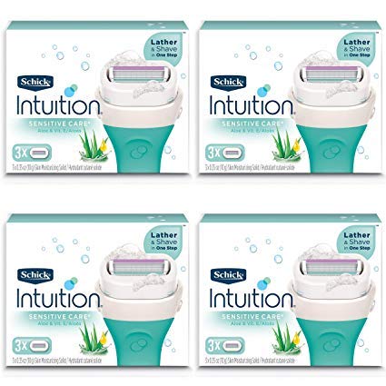 NEW Schick Intuition Sensitive Care Moisturizing Razor Blade Refills for Women with Natural Aloe 12 Count (Limited Edition)