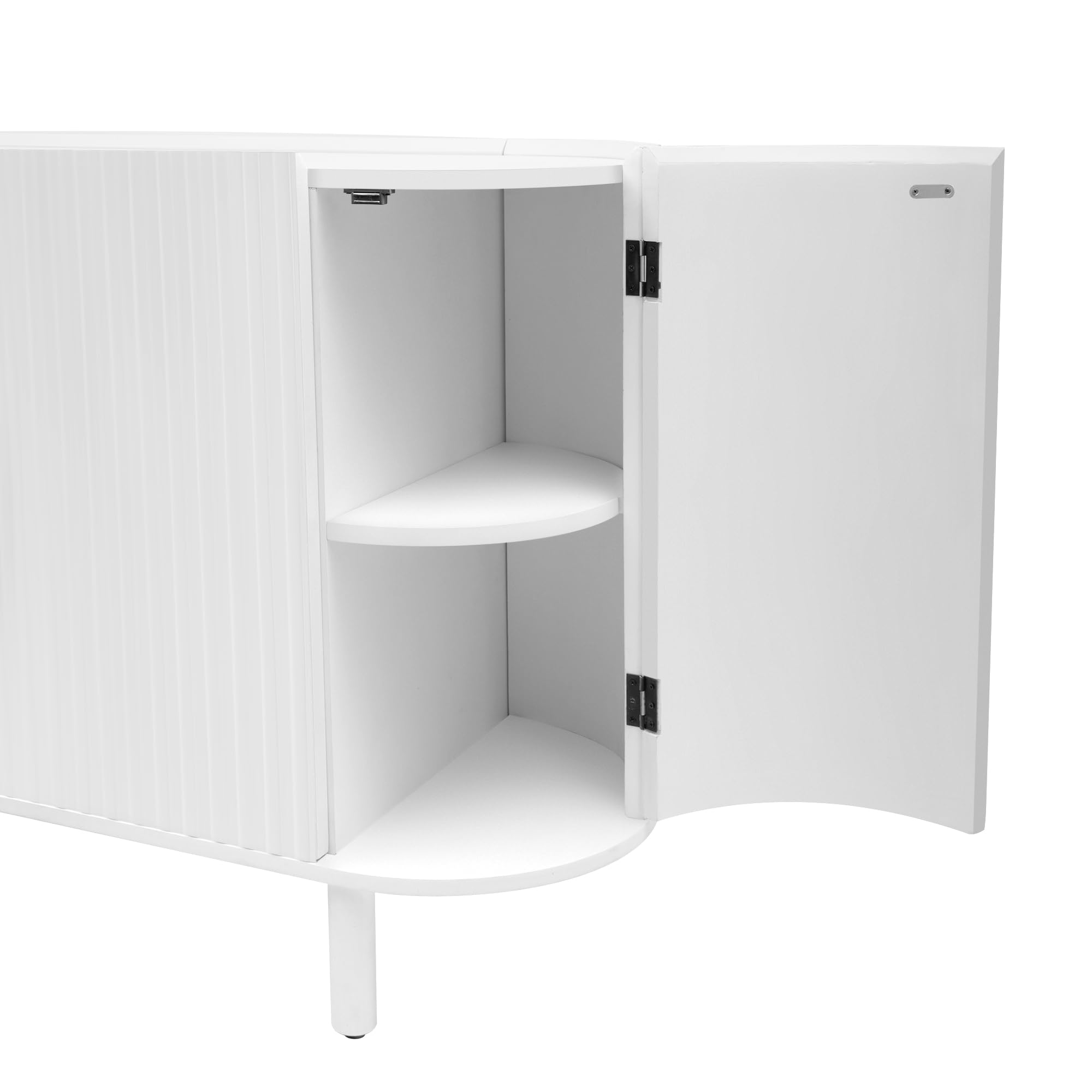 Merax Light Luxury Sideboard with Adjustable Shelves,Suitable for Living Room,Study and Entrance, White
