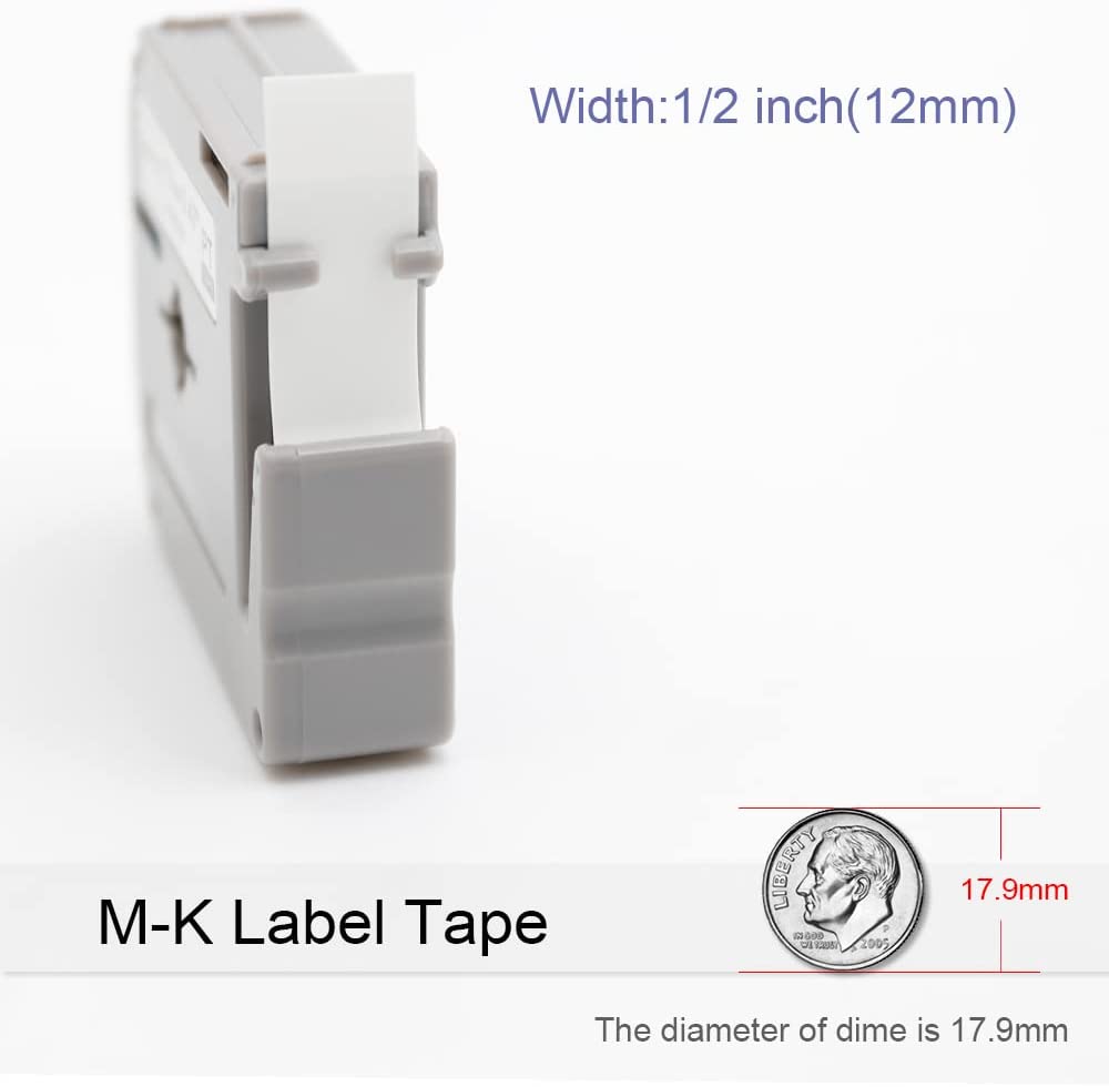 Fimax Compatible Tape Replacement for Brother M-K231s Label Tape M231 MK-231 MK231 12mm 0.47'' White Tape Ptouch M Tape Work with Brother P Touch Label Maker PT-M95, PT-90, PT-70, PT-65, PT-85, 3-Pack