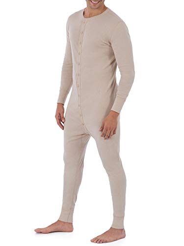 Fruit of the Loom Men's Premium Thermal Union Suit, Oatmeal, X-Large