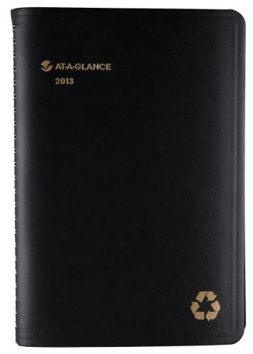 AT-A-GLANCE Recycled Weekly/Monthly Desk Appointment Book, 5 x 8 Inches, Black, 2013 (70-100G-05)